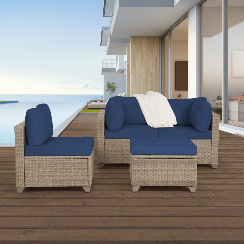 Wade Logan® Aranka 3- Person Sofa Seating Group with Cushions & Reviews | Wayfair